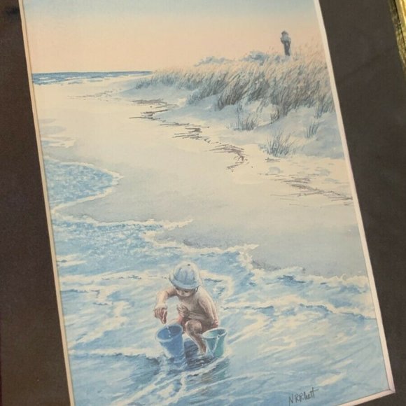 Nancy Ricker Rhett | Art | Nancy Ricker Rhett Child At Beach Watercolor ...